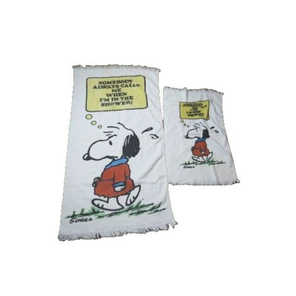 Peanuts | Bath | Vintage Peanuts Snoopy Bath Hand Towels Somebody ...